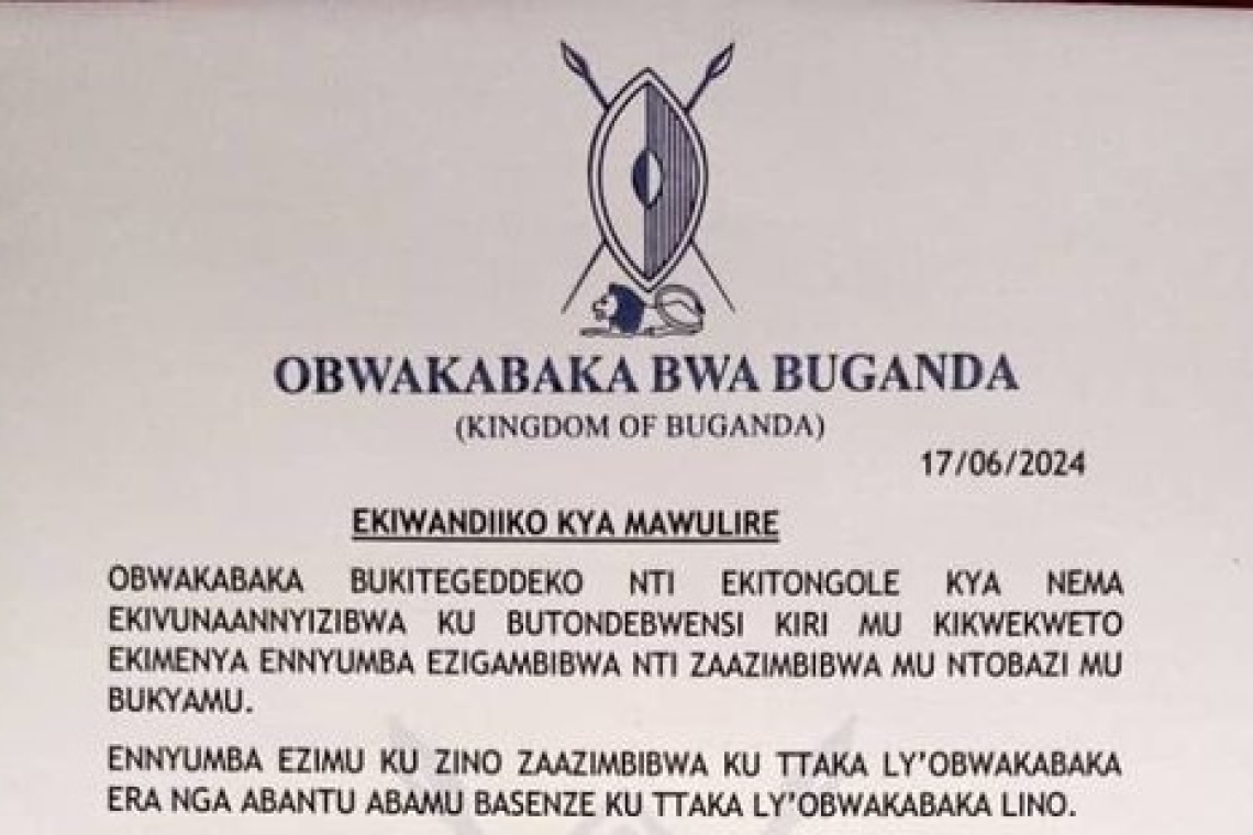 bugandauk.com - Statement from the Kingdom of Buganda regarding NEMA's ...